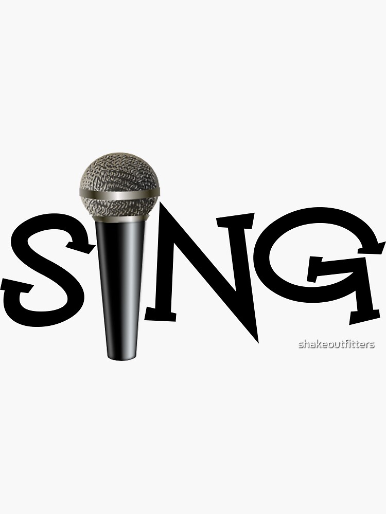 "Sing with Microphone" Sticker for Sale by shakeoutfitters | Redbubble