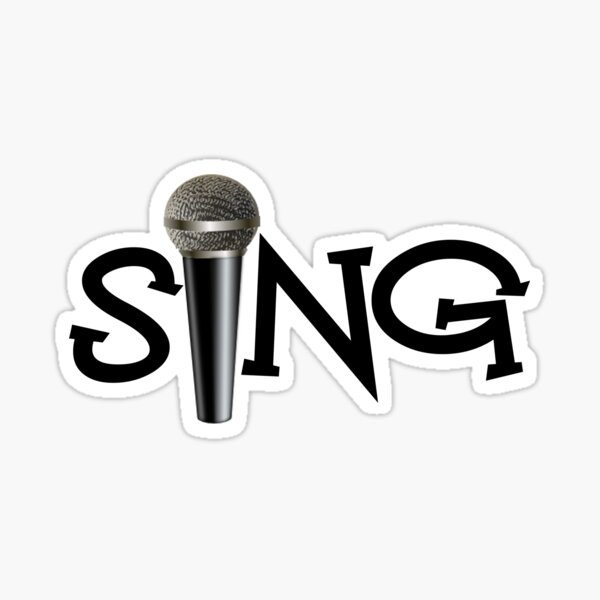"Sing with Microphone" Sticker for Sale by shakeoutfitters | Redbubble