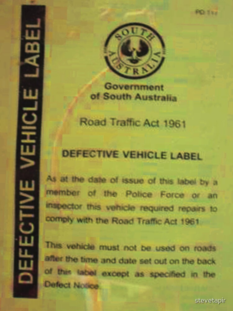 "defective vehicle" Sticker for Sale by stevetapir | Redbubble