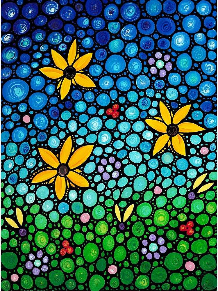 "Spring Maidens - Flower Garden Mosaic Landscape Abstract Art Print ...