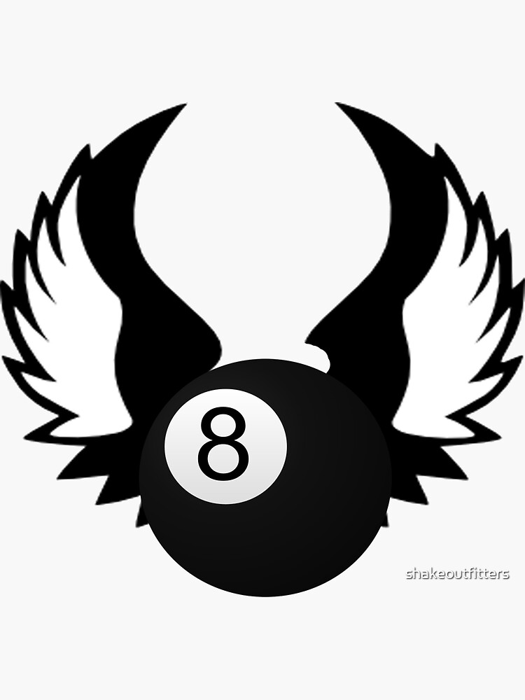 "8 Ball with Wings" Sticker for Sale by shakeoutfitters | Redbubble