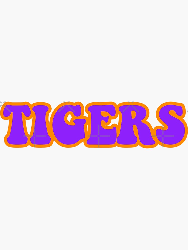 "purple tigers sticker with orange outline " Sticker for Sale by ...