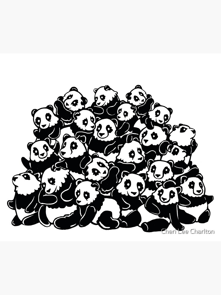 "Pile of Pandas" Throw Blanket by GlitterTramp | Redbubble