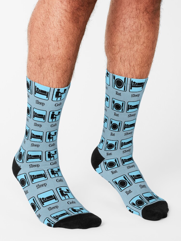 "Eat Sleep Code - Funny Computer Programmer" Socks for Sale by ...