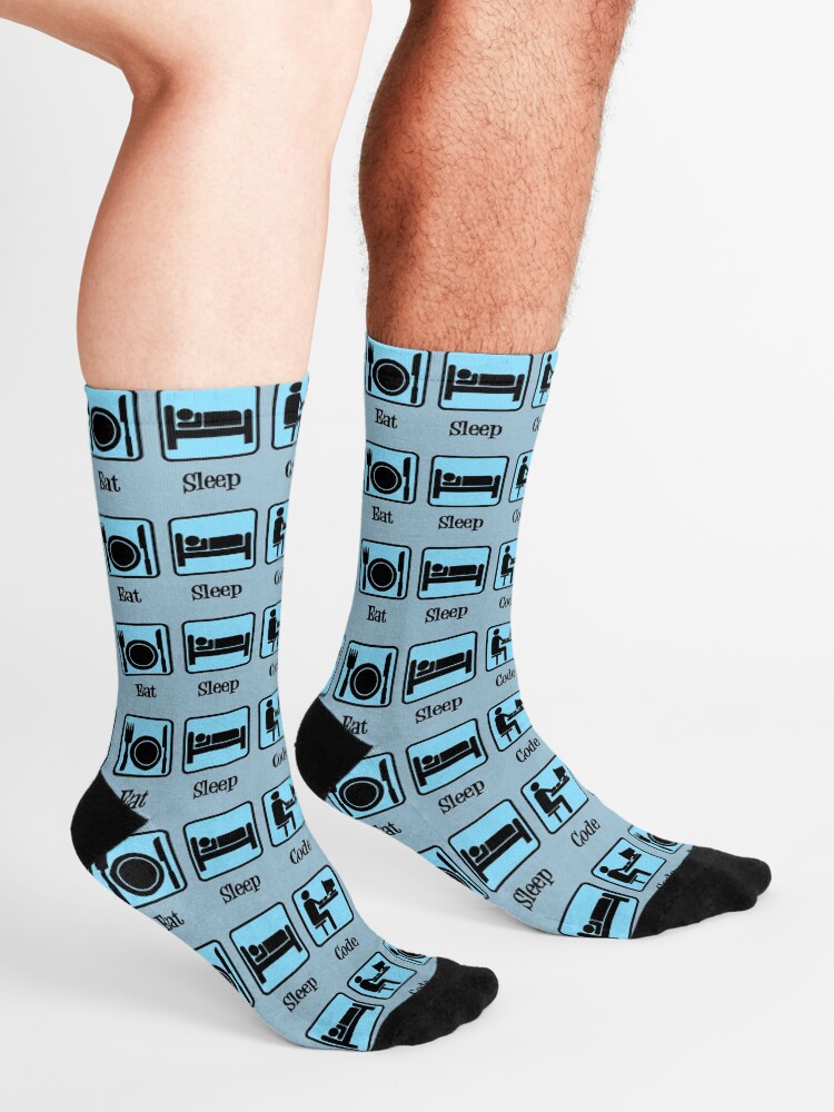 "Eat Sleep Code - Funny Computer Programmer" Socks by elishamarie28 ...