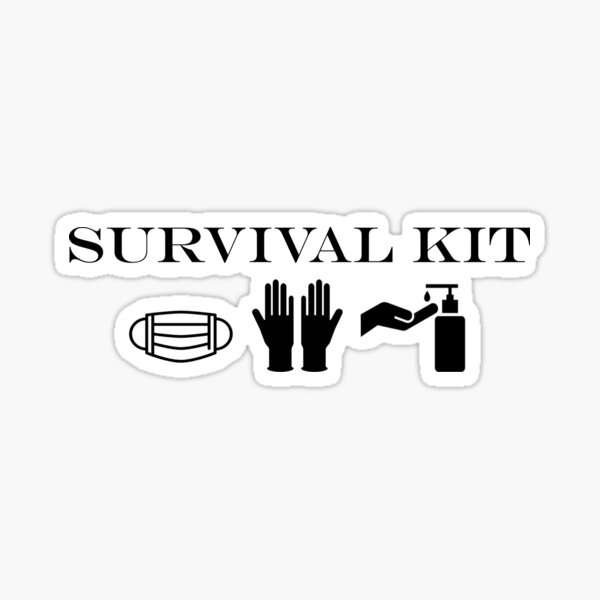 "corona survival kit " Sticker for Sale by kaalrashdan | Redbubble