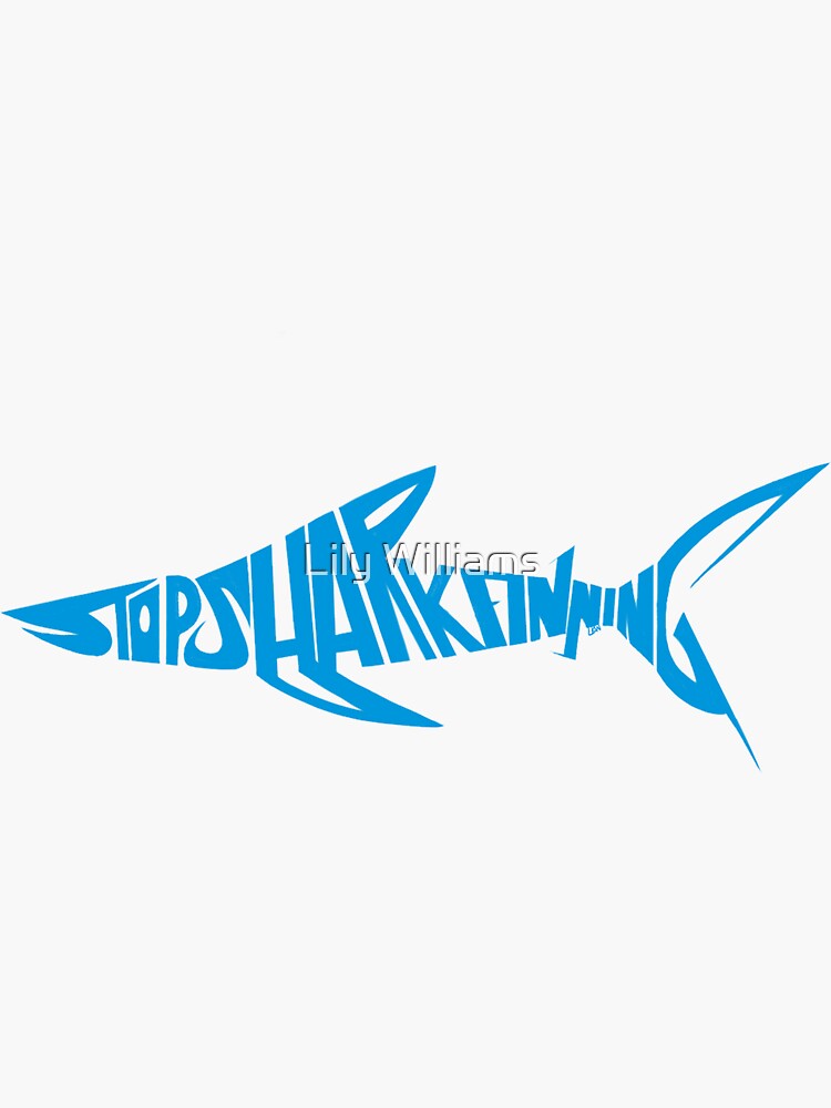 "Stop Shark Finning (blue)" Sticker for Sale by lwbean | Redbubble