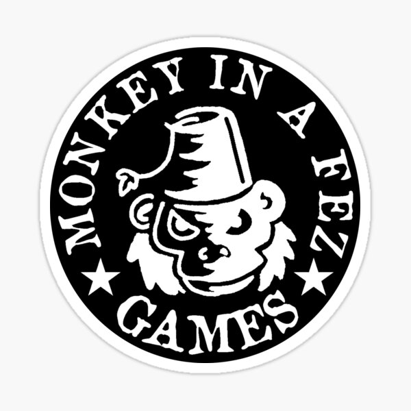 "Monkey in a Fez Games Dark" Sticker for Sale by sederick | Redbubble