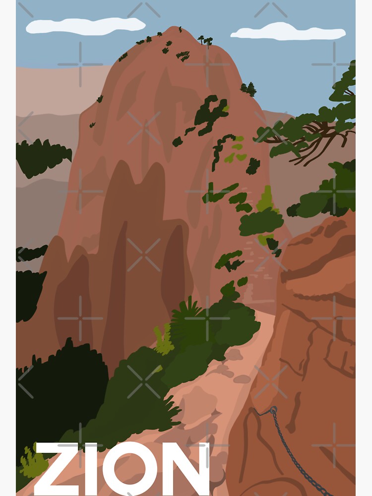 "Zion Angels Landing (National Park Series)" Sticker for Sale by ...
