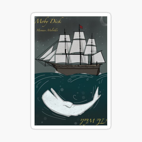 "Moby Dick Reversible" Sticker for Sale by unicornlasercat | Redbubble