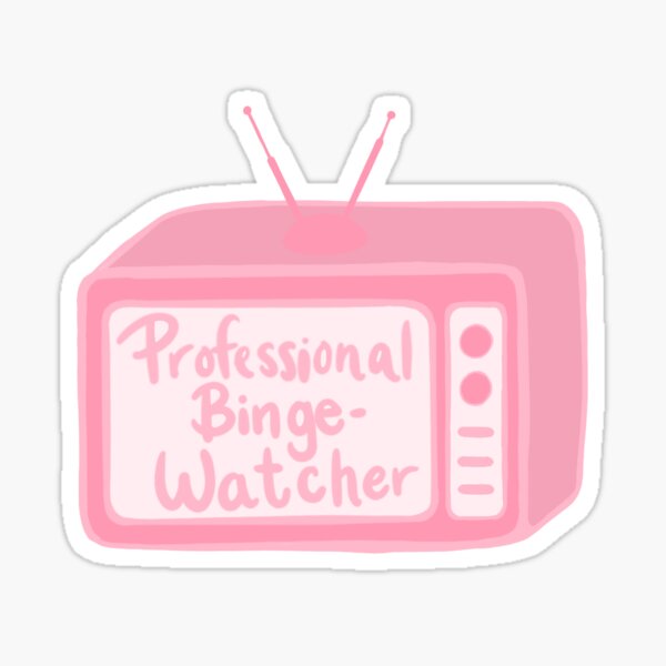 "Binge-watching pro" Sticker for Sale by jillianbartho | Redbubble