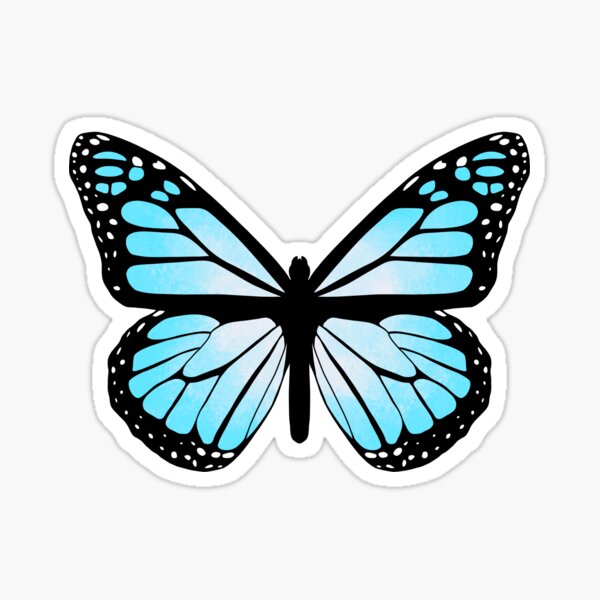 "Light Teal watercolor butterfly " Sticker by Jaymesarah | Redbubble