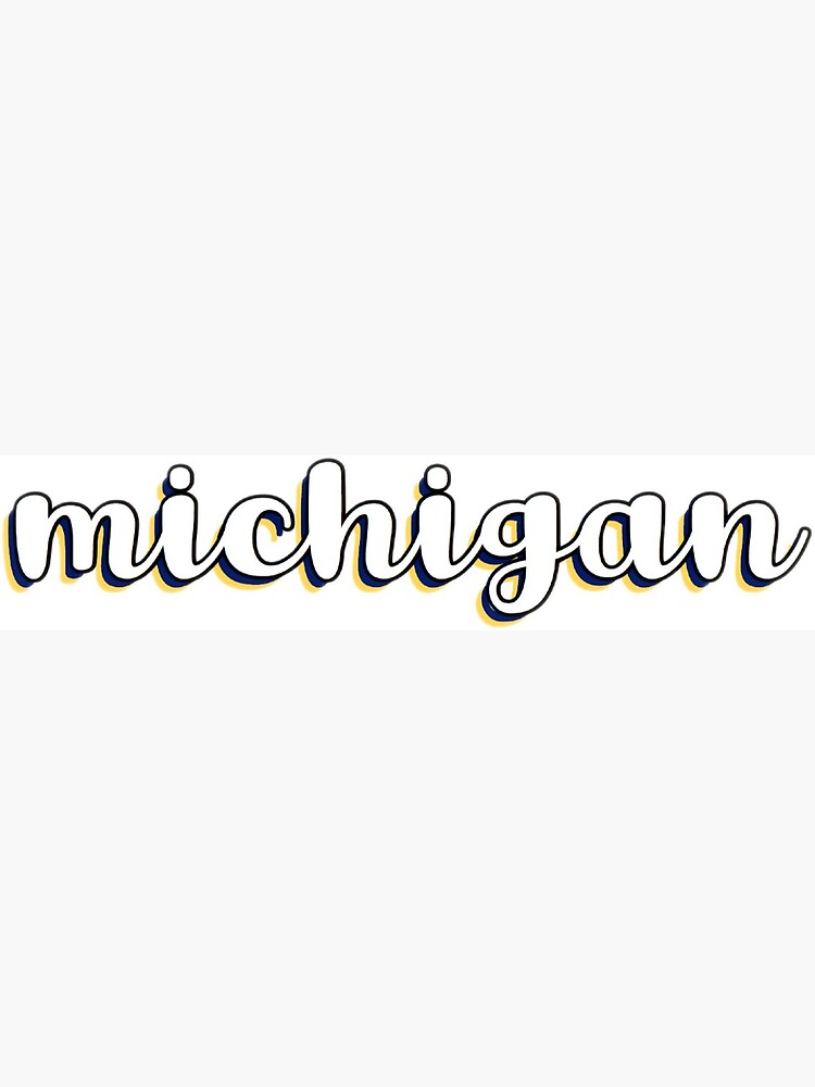 "cursive maize and blue Michigan " Greeting Card for Sale by Bway ...