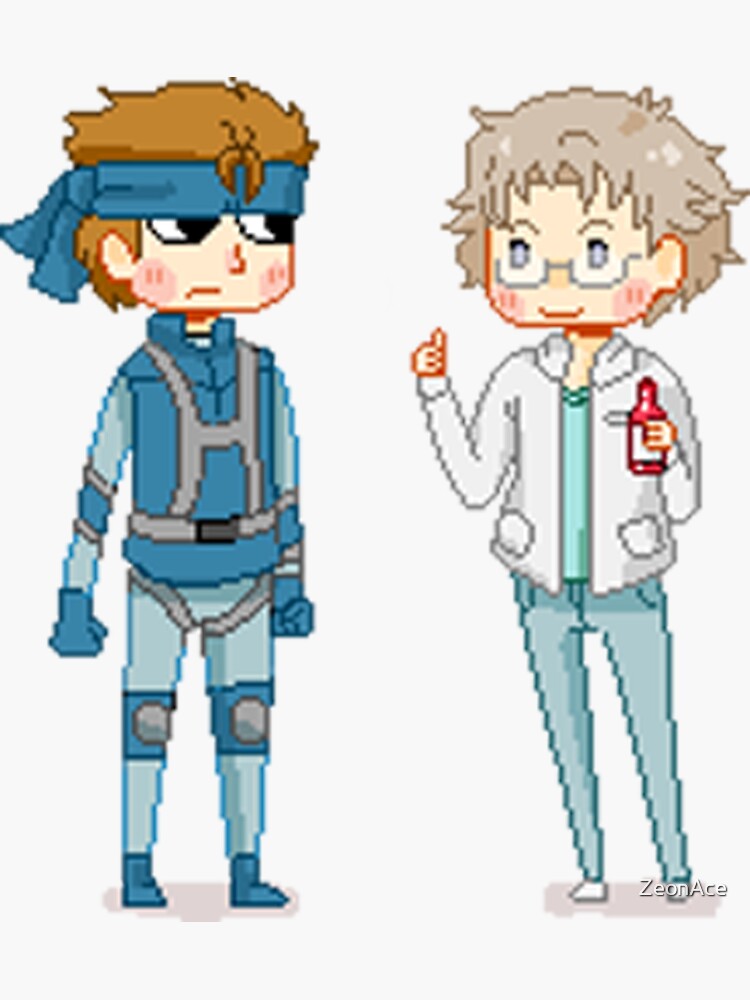 "Metal Gear / Pixel Snake & Otacon" Sticker for Sale by ZeonAce | Redbubble