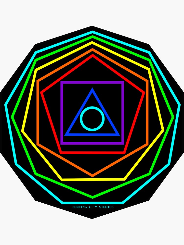 "Polygon Party Sticker" Sticker by BurningCity | Redbubble
