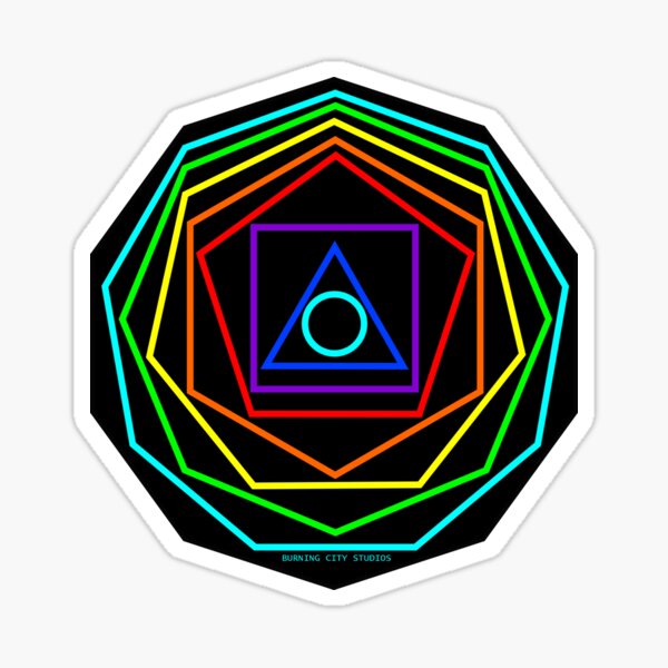 "Polygon Party Sticker" Sticker by BurningCity | Redbubble