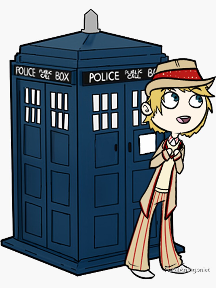 "5th Doctor" Sticker by FeralAntagonist | Redbubble
