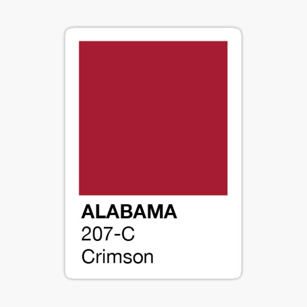 "Alabama Pantone Swatch" Sticker for Sale by ktp100 | Redbubble