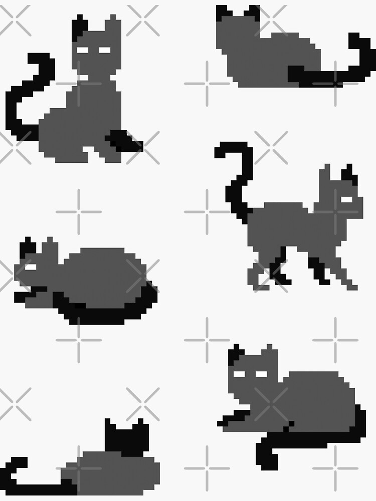 "Pixel Cats - Set of 6" Sticker for Sale by pixelatedcowboy | Redbubble