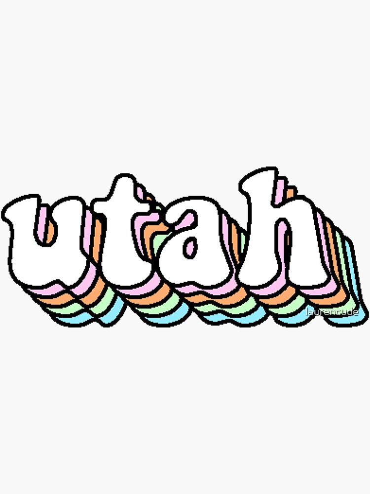 "Rainbow Utah Sticker" Sticker by laurencude | Redbubble