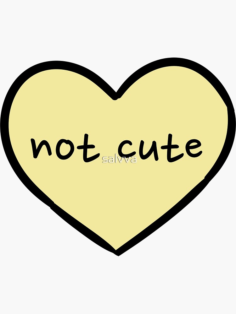 "Sassy Heart–not cute–yellow" Sticker by salvva | Redbubble