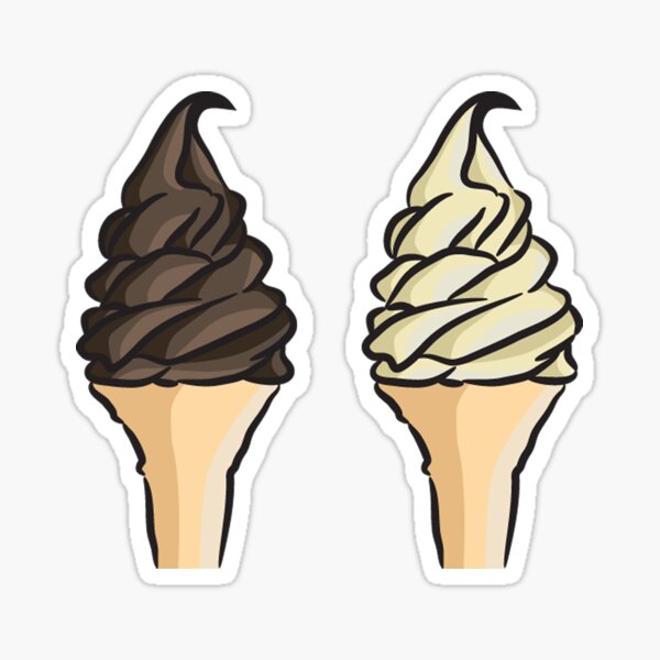 "Icecream Stickers (chocolate, vanilla)" Sticker by Lauramazing | Redbubble