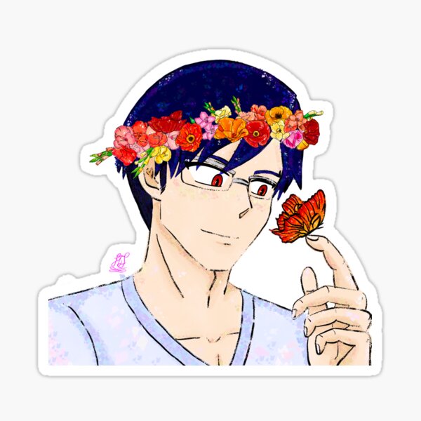 "Flower Crown Iida Tenya" Sticker for Sale by CrystalArtistry | Redbubble