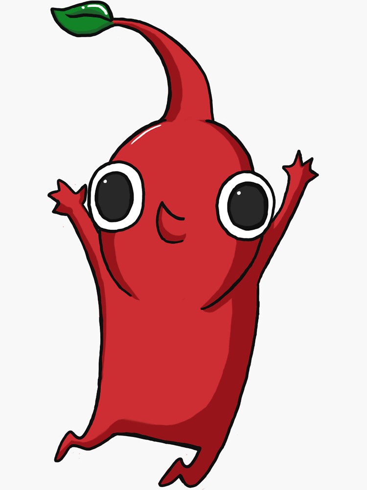 "Red Jumping Pikmin" Sticker by GeinaMM | Redbubble