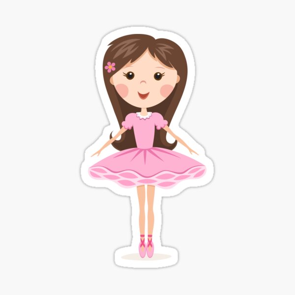 "Cute ballerina girl in pink tutu stickers" Sticker for Sale by ...