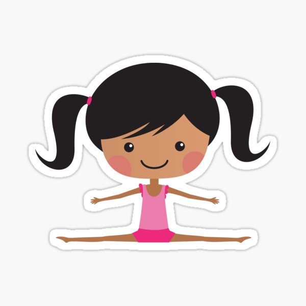"Cute girl gymnast doing the splits - african american" Sticker for ...