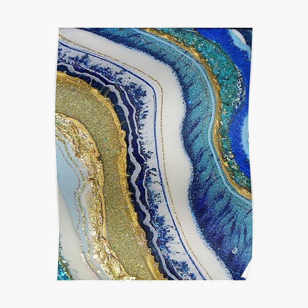 "Blue and Gold Geode" Poster for Sale by csachs | Redbubble