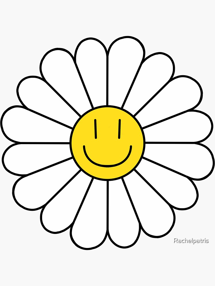 "Smiley Face Daisy" Sticker for Sale by Rachelpatris | Redbubble