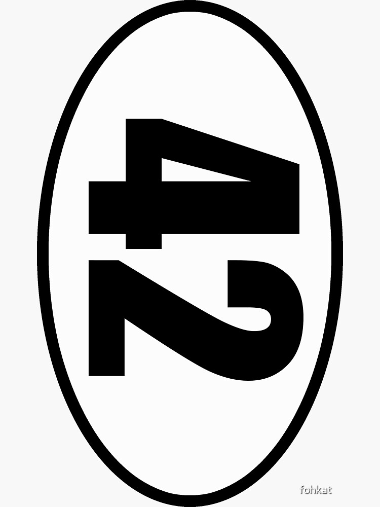 "42 - European Style Oval Country Code Sticker" Sticker for Sale by ...