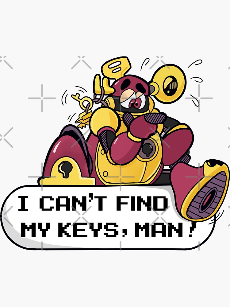 "i can't find my keys, man! megaman mega man robot hd hq" Sticker for ...