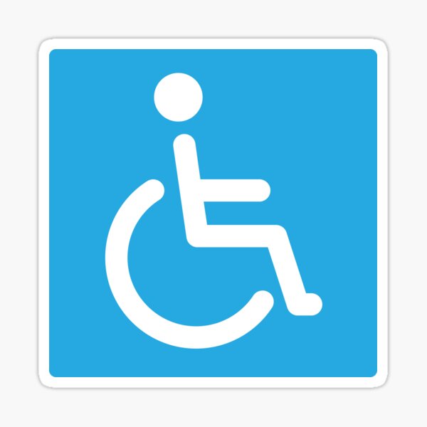"Disabled symbol stickers, square with rounded corners" Sticker for ...