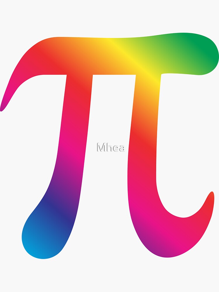 "Colorful pi symbol" Sticker by Mhea | Redbubble