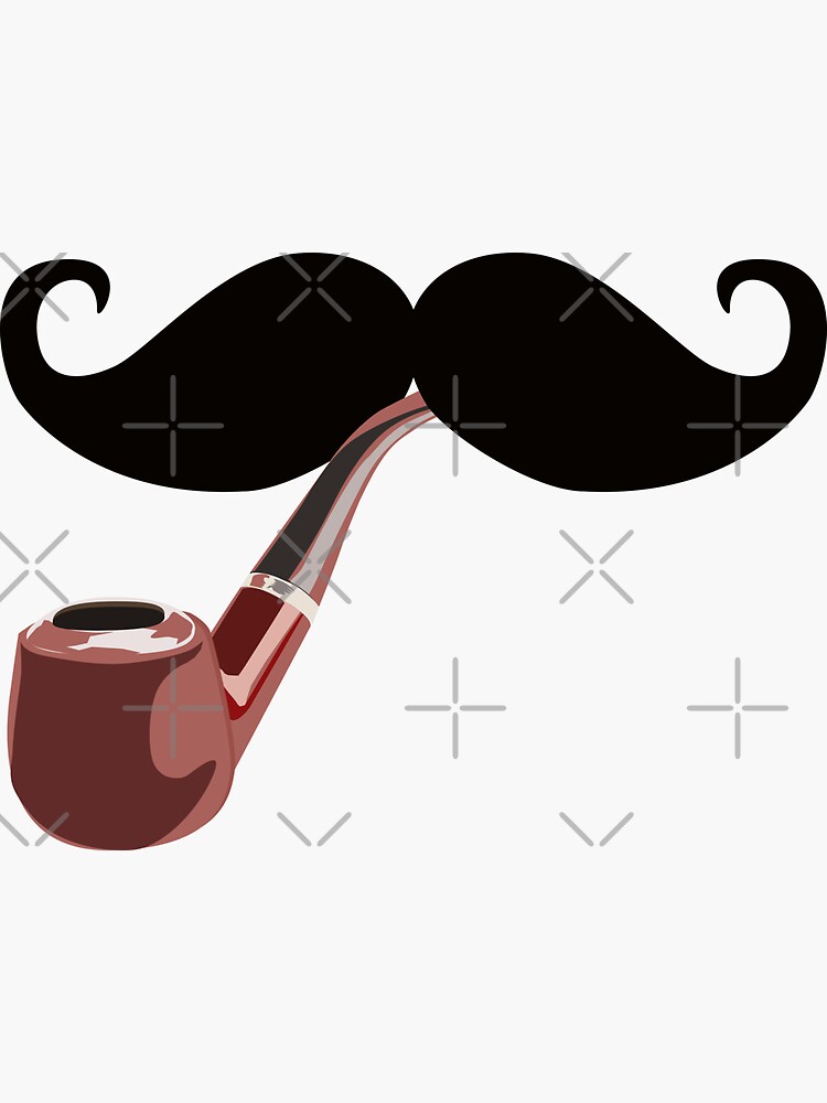 "Old Timey Mustache and Pipe" Sticker for Sale by jdsilva | Redbubble