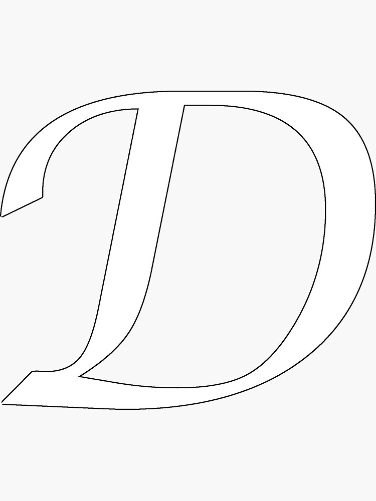 "Calligraphy Letter "D"" Sticker for Sale by heby73 | Redbubble