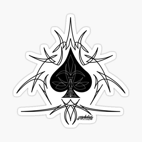 "Pinstriped Spade" Sticker by Mehdals | Redbubble