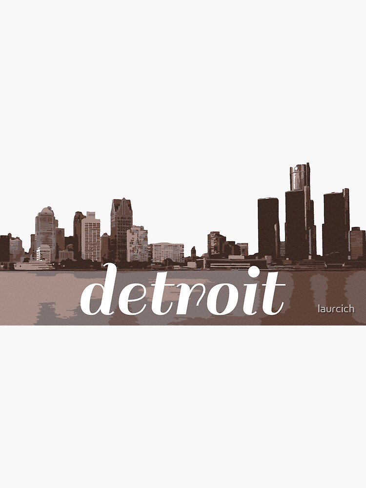 "Detroit Skyline" Sticker by laurcich | Redbubble