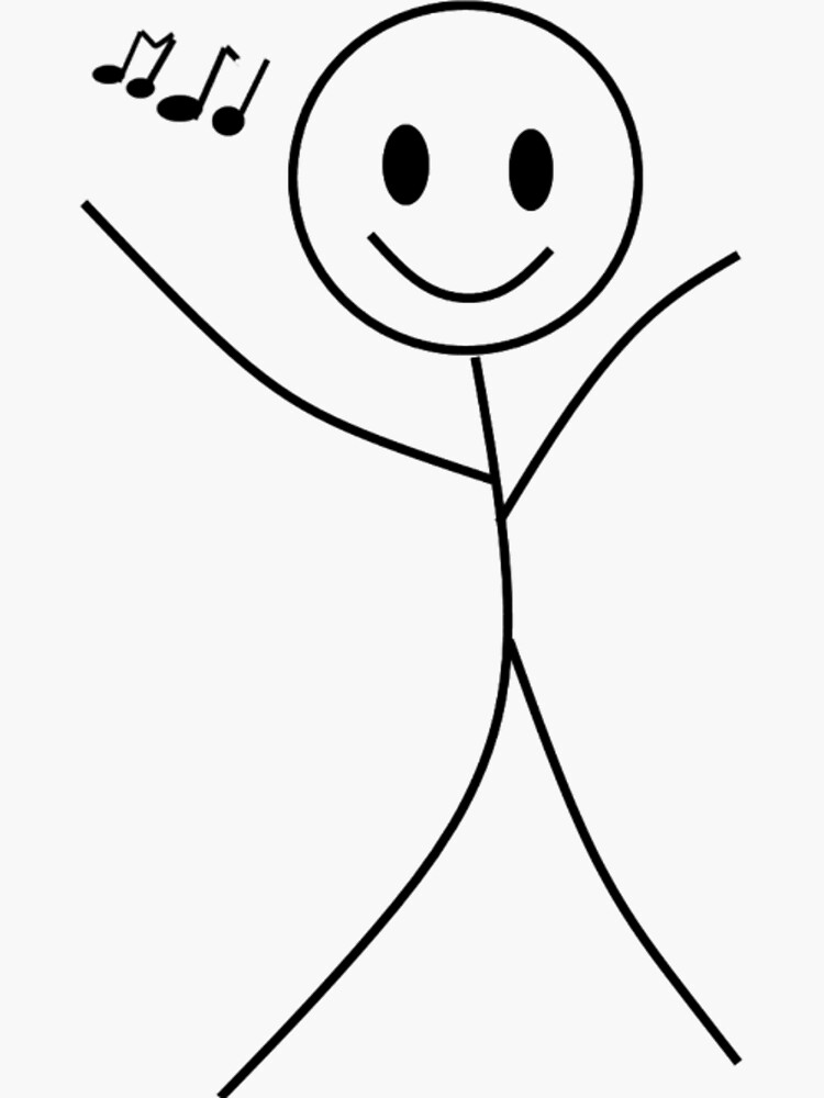 "Happy stickman" Sticker by stickykia | Redbubble