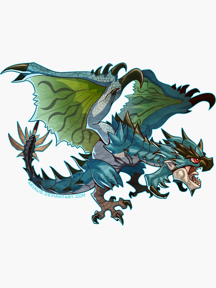"Azure Rathalos Cutie" Sticker by arvalis | Redbubble