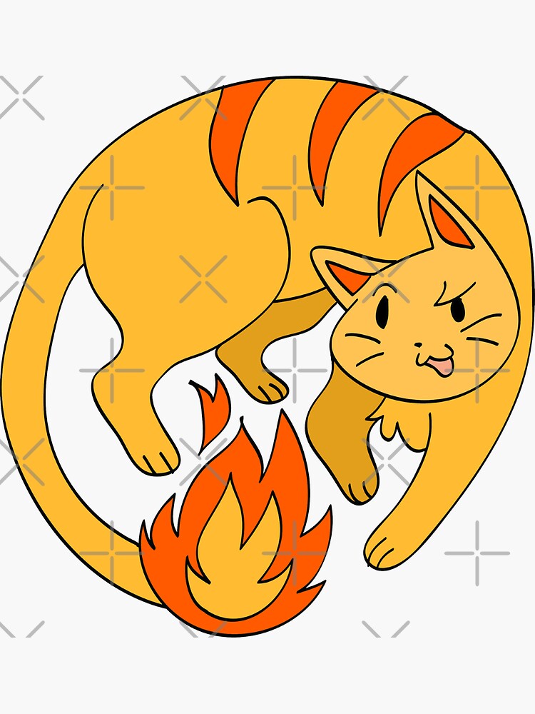 "Fire Cat" Sticker for Sale by SaradaBoru | Redbubble