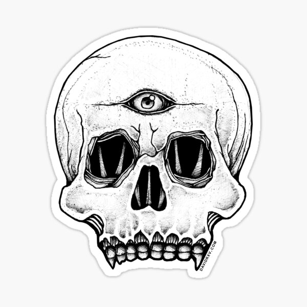 "Third Eye Skull Sticker" Sticker for Sale by davidrxv | Redbubble