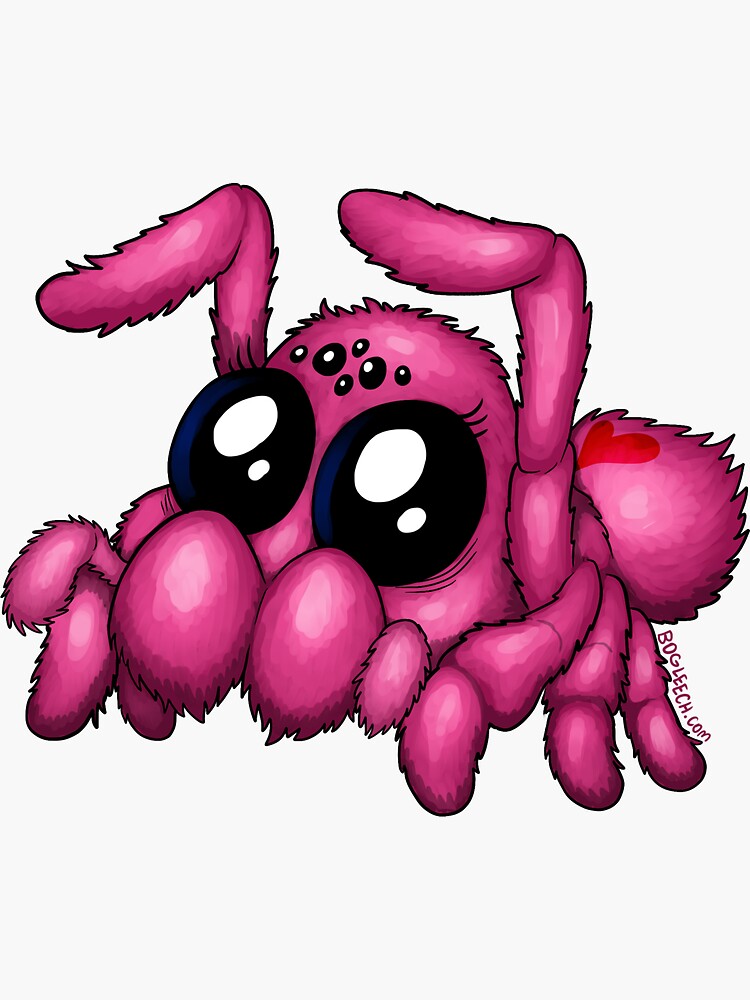 "Cute Pink Spider" Sticker for Sale by bogleech | Redbubble