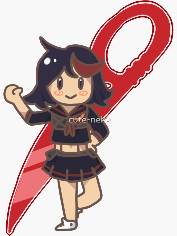 "Ryuko" Sticker for Sale by cute-neko | Redbubble