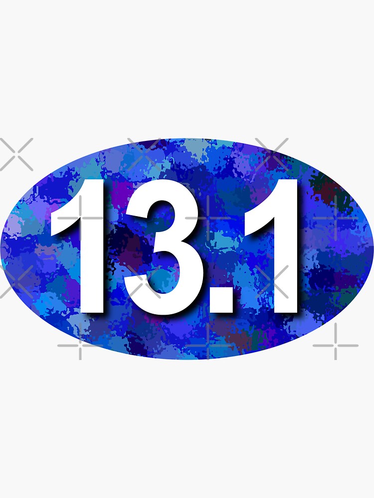 "Unique 13.1 Sticker Blue" Sticker by robotface | Redbubble