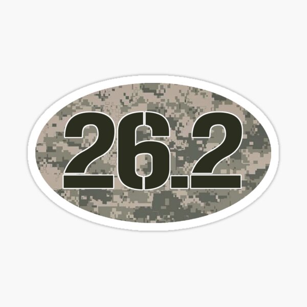"26.2 Oval Sticker - Military Camo" Sticker by robotface | Redbubble