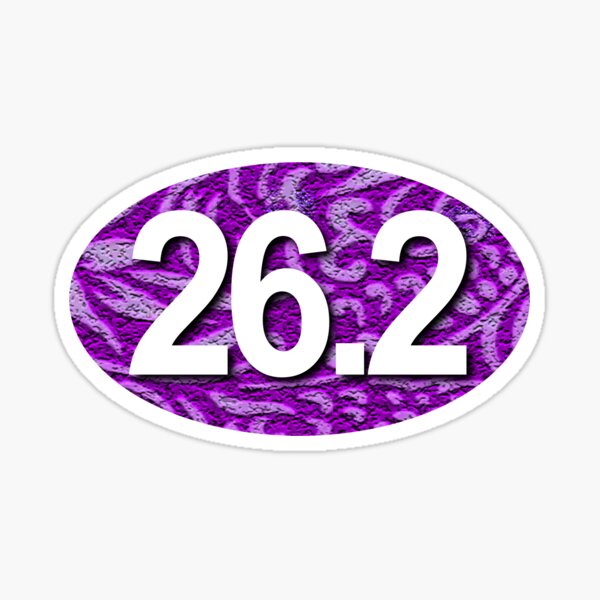"26.2 Oval Sticker - Tropical Purple" Sticker by robotface | Redbubble