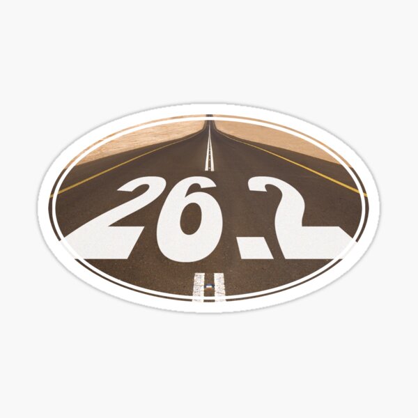"Unique 26.2 ROAD Oval Sticker" Sticker for Sale by robotface | Redbubble